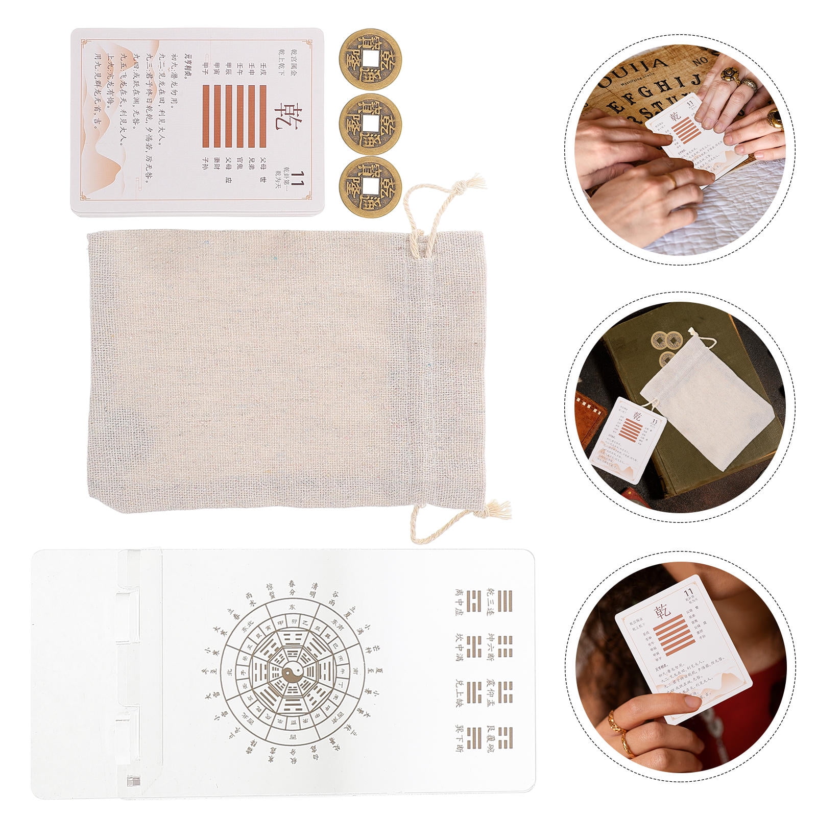 FRCOLOR 1 Set Beginner's I Ching Divination Cards 64 Hexagrams Oracle ...