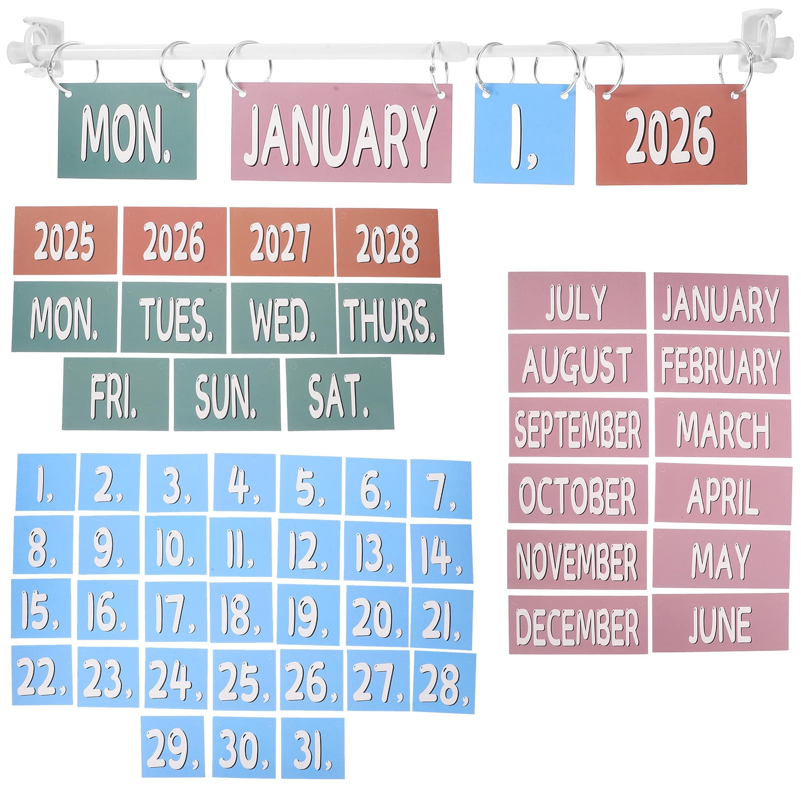 FRCOLOR 1 Set Boho Calendar Bulletin Board Set Flip Calendar with with ...