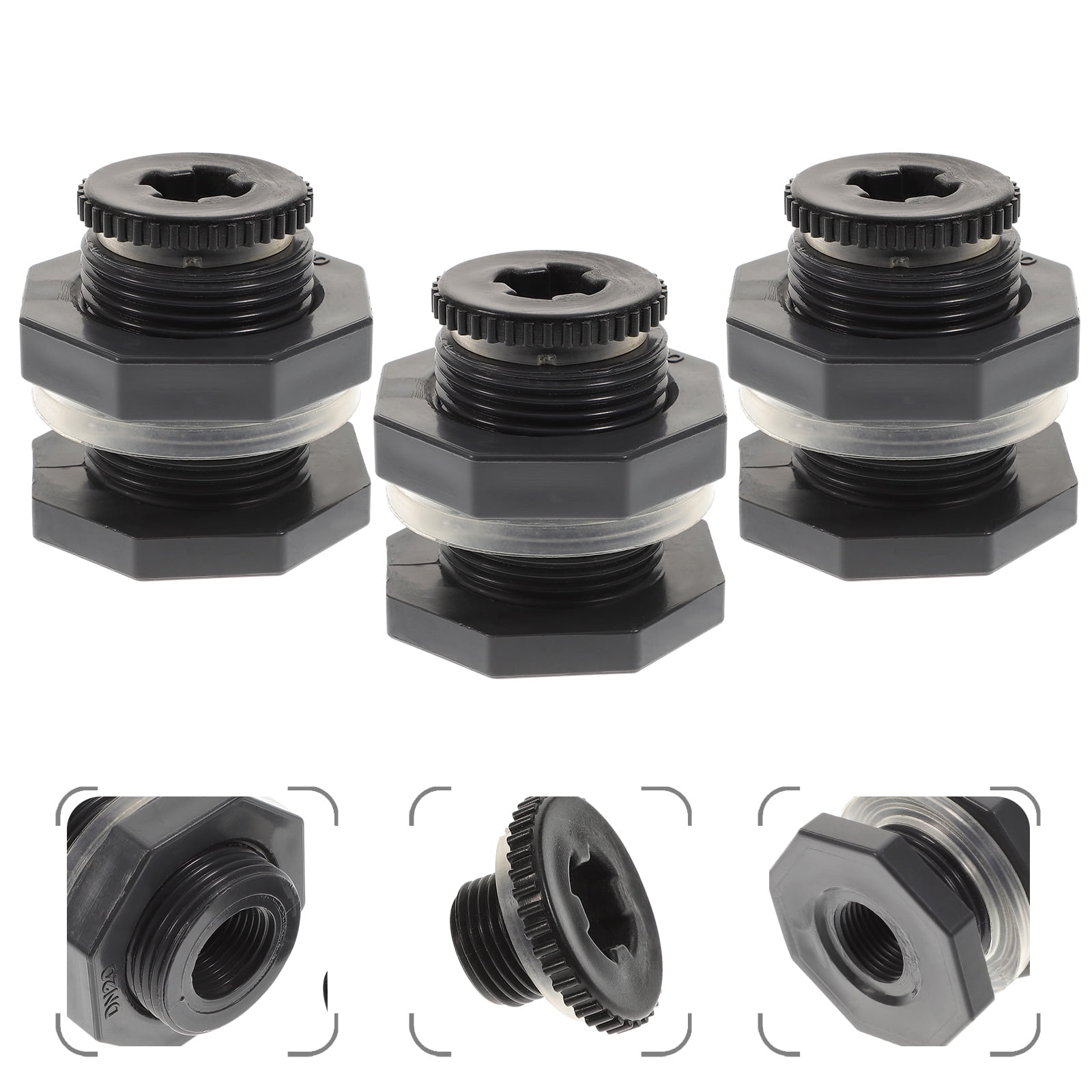 FRCOLOR 1 Set Bulkhead Water Tank Connector 1/2 Inch Thru-bulk Fitting ...