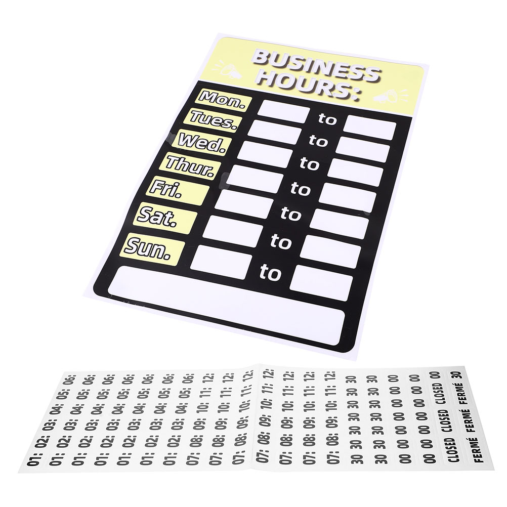 FRCOLOR 1 Set Business Hours Sign Business Time Sign Store Hours Sign ...