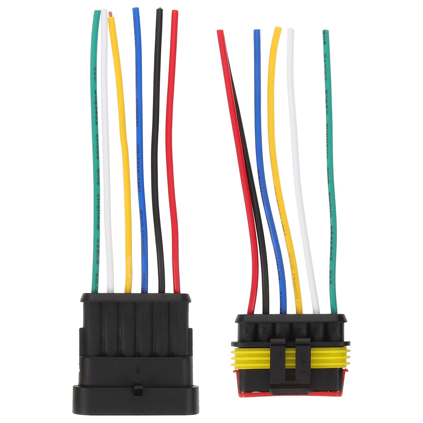 FRCOLOR 1 Set Car Male And Female Plug Connectors 6 Pin Holes ...