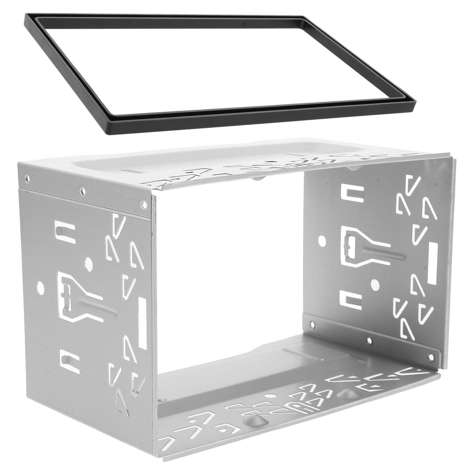 FRCOLOR Universal 2DIN Car Stereo Frame for DVD Player Mounting Silver ...