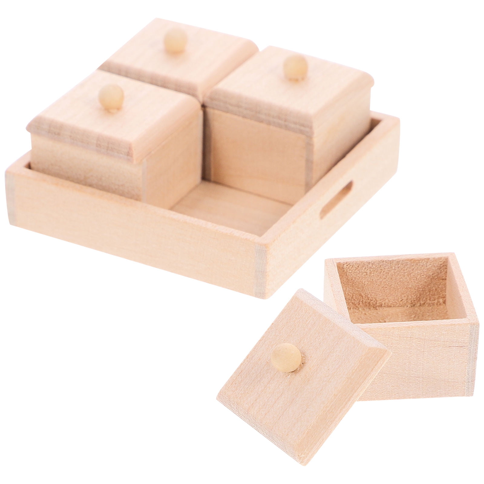 FRCOLOR 1 Set Doll House Tray Mini House Storage Tray with Lidded ...