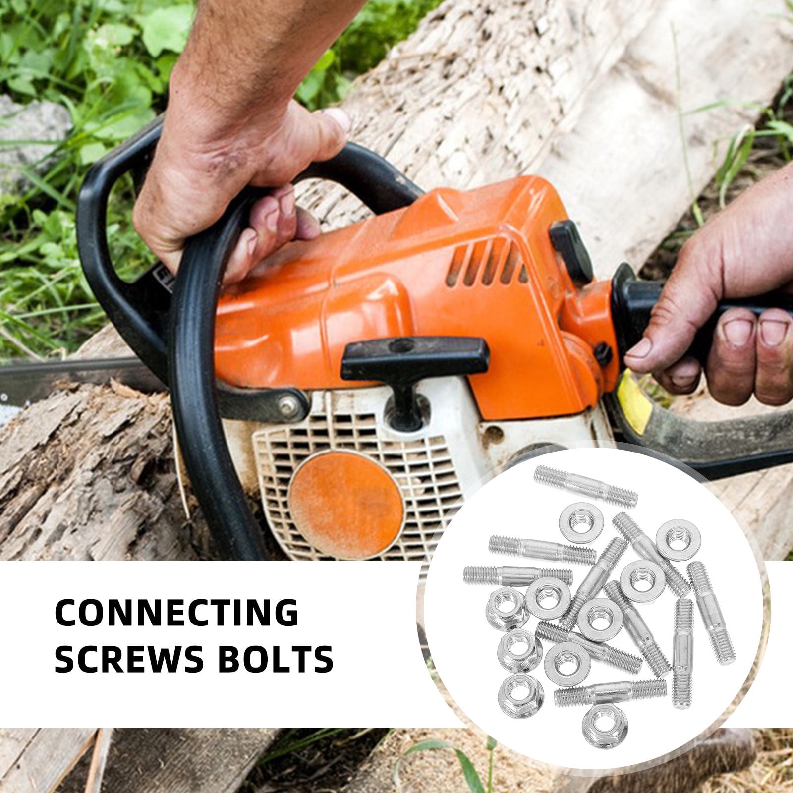 FRCOLOR 1 Set Double Ended Stud Screw And Nut Chainsaw Bar Nuts Bolts ...