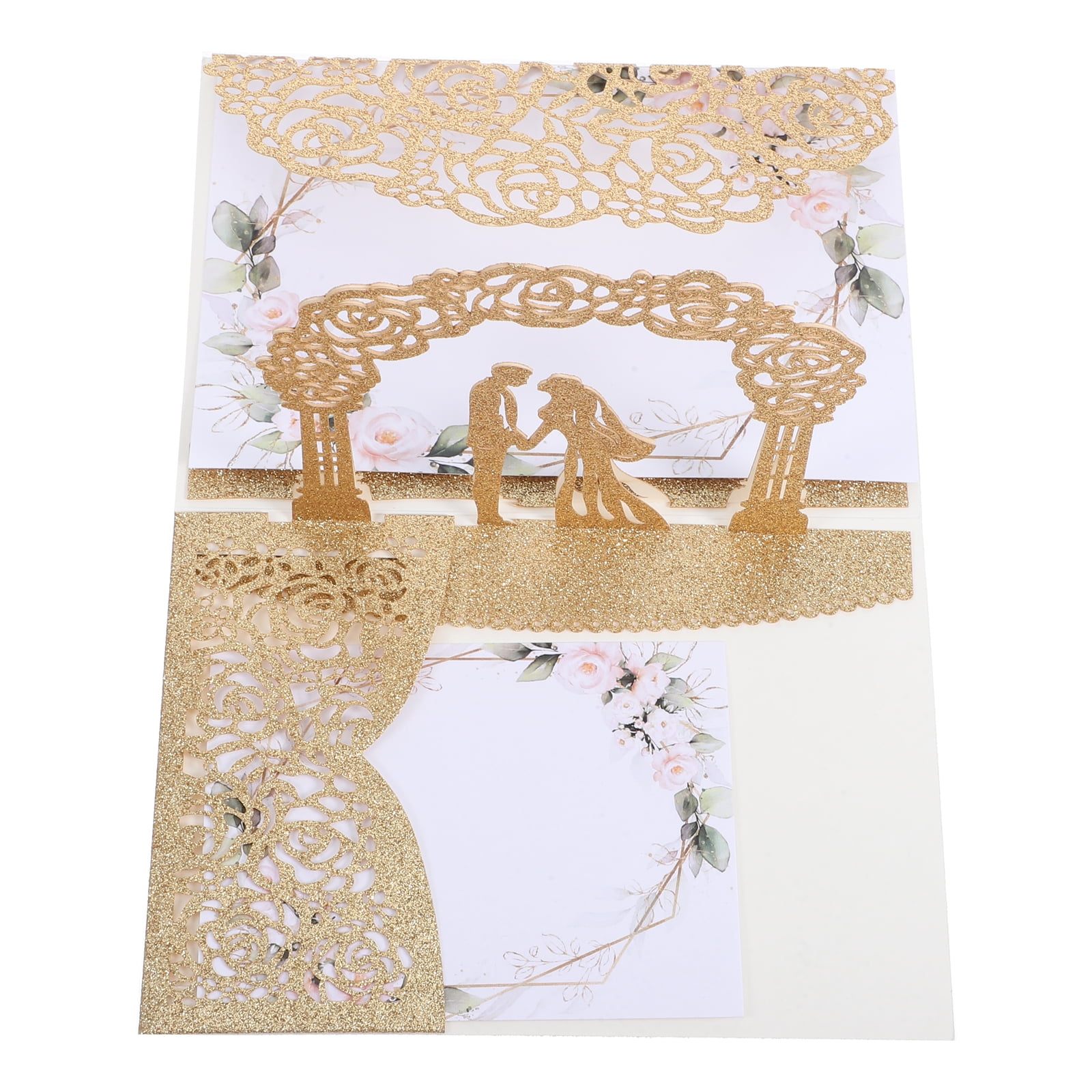 FRCOLOR 1 Set Elegant 3d Wedding Card Set Bride And Groom Invitations ...