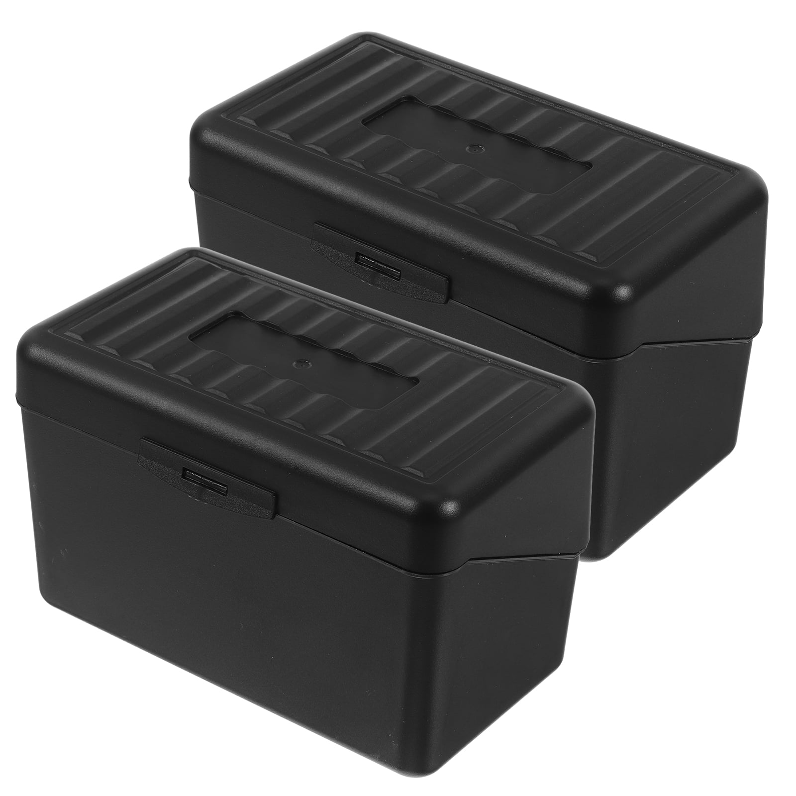 WASHWEPE Plastic Index Card Holder Black Locking Lid 1 Set 5.7x3.5x3 ...
