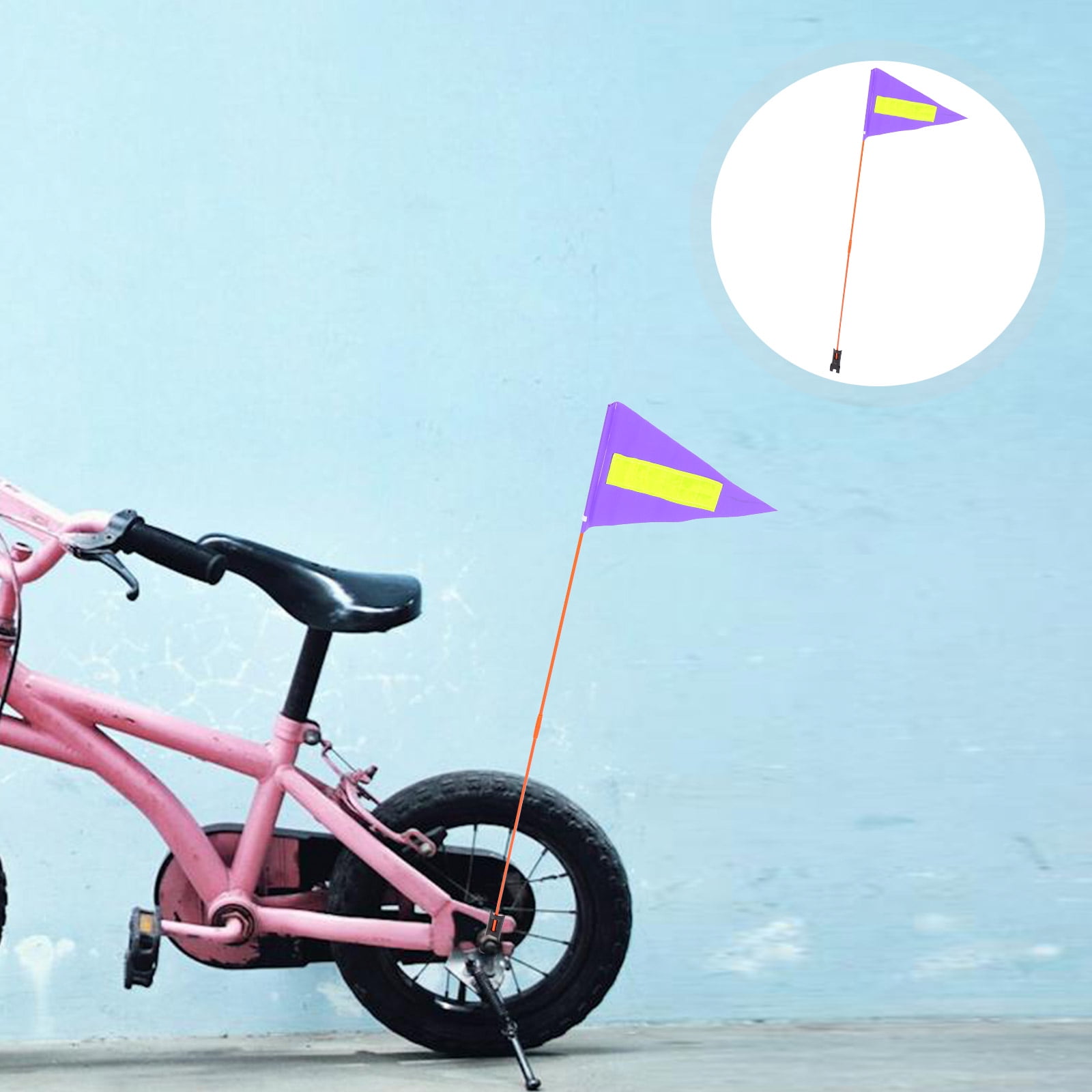 FRCOLOR 1 Set Kids Bike Flag Wheelchairs Safety Flag Wheelchair Safety Flag Fiberglass Pole Bike ...