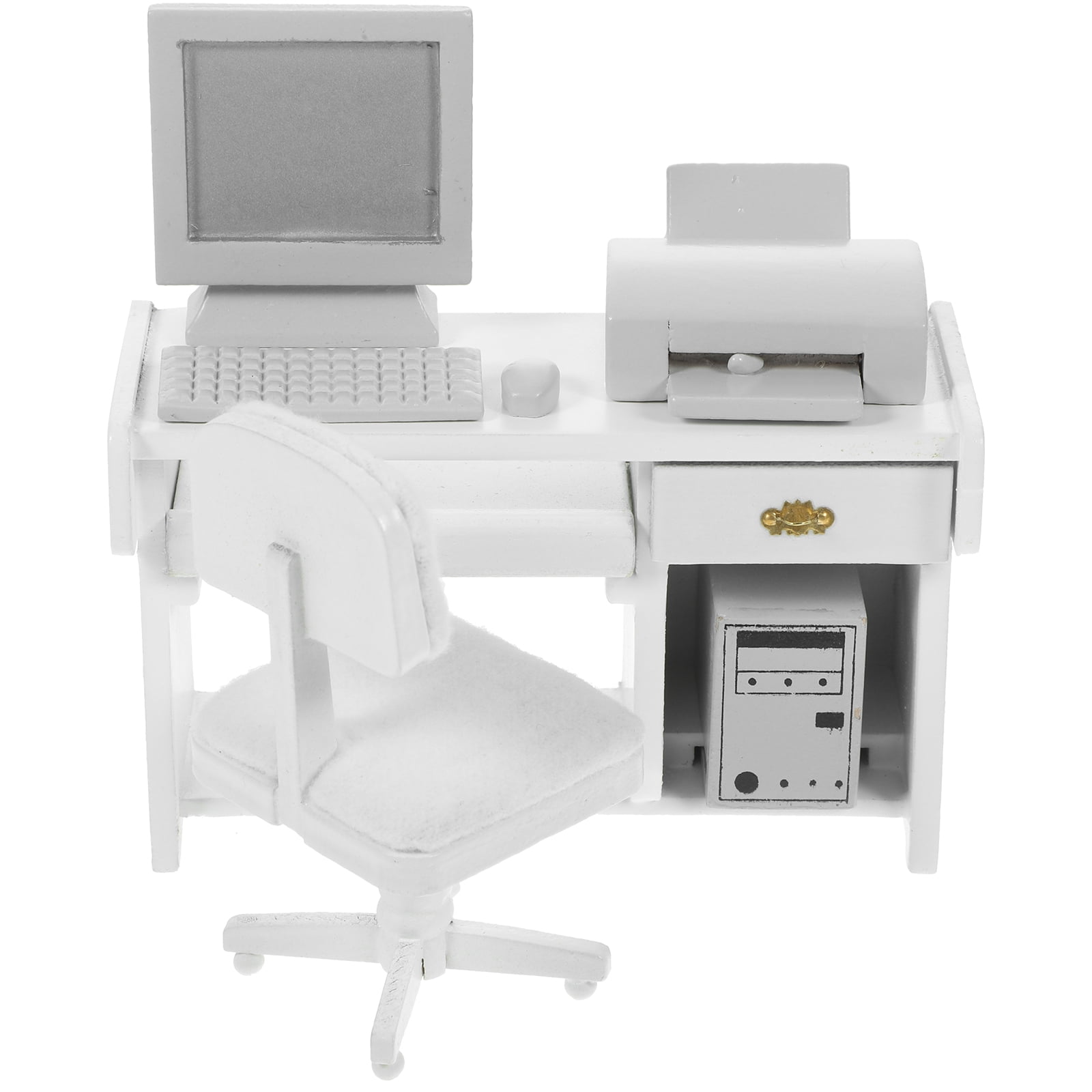 FRCOLOR 1 Set Mini Office Desk Toys Tiny House Computer Model Miniature ...