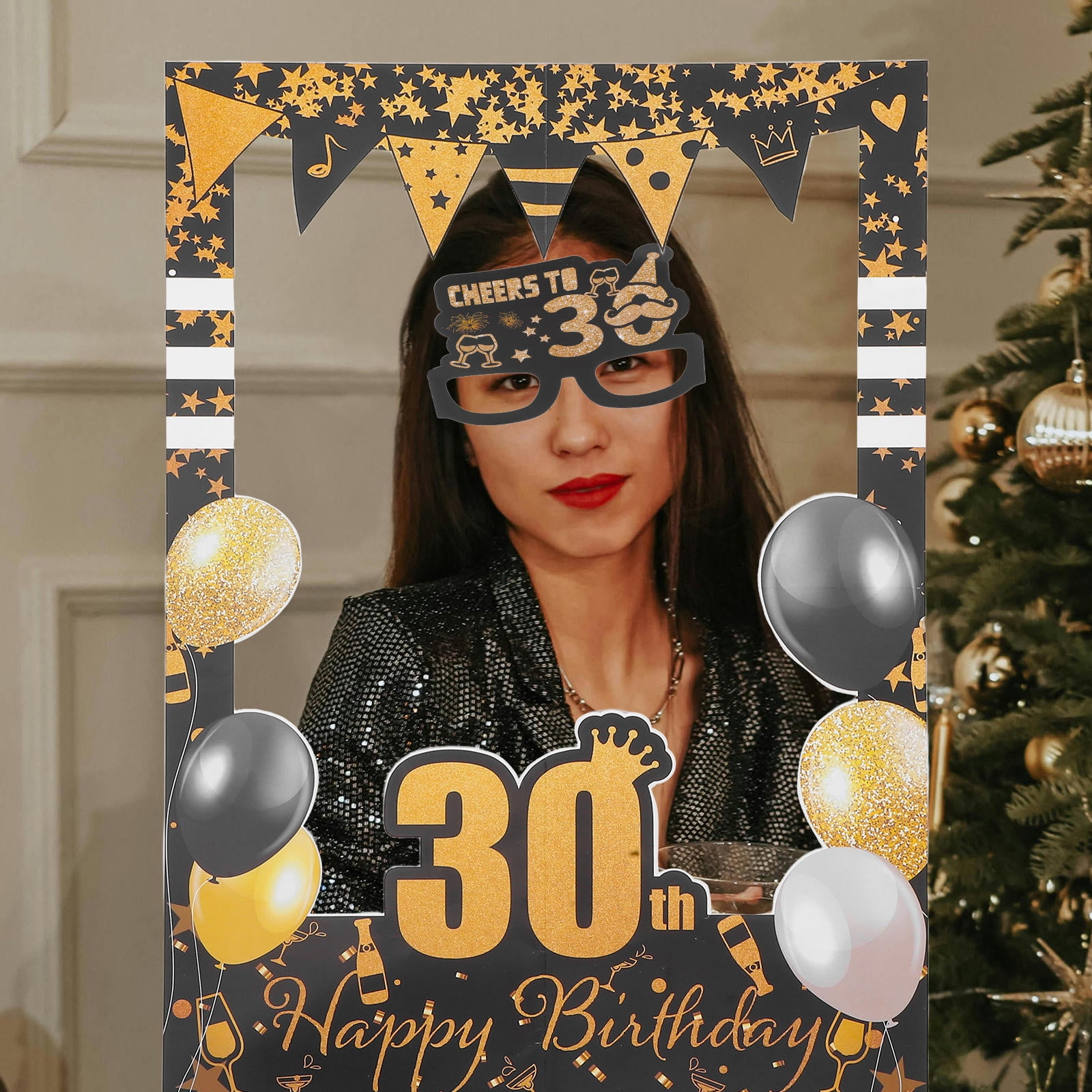 FRCOLOR 1 Set Paper Picture Frame with Eyeglasses 30th Birthday Party ...