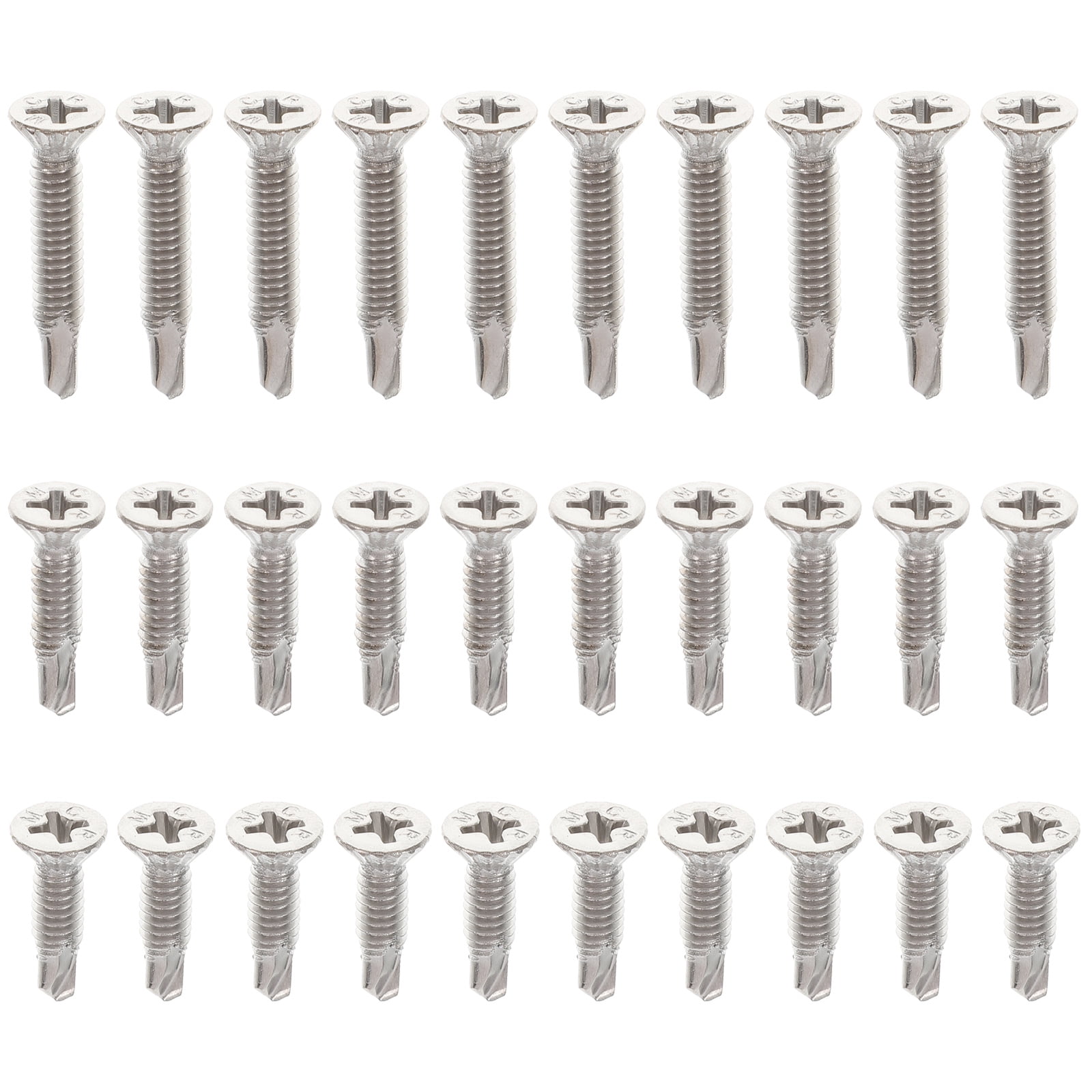 FRCOLOR 1 Set Self Tapping Screw Countersunk End Drilling Screw Flat ...