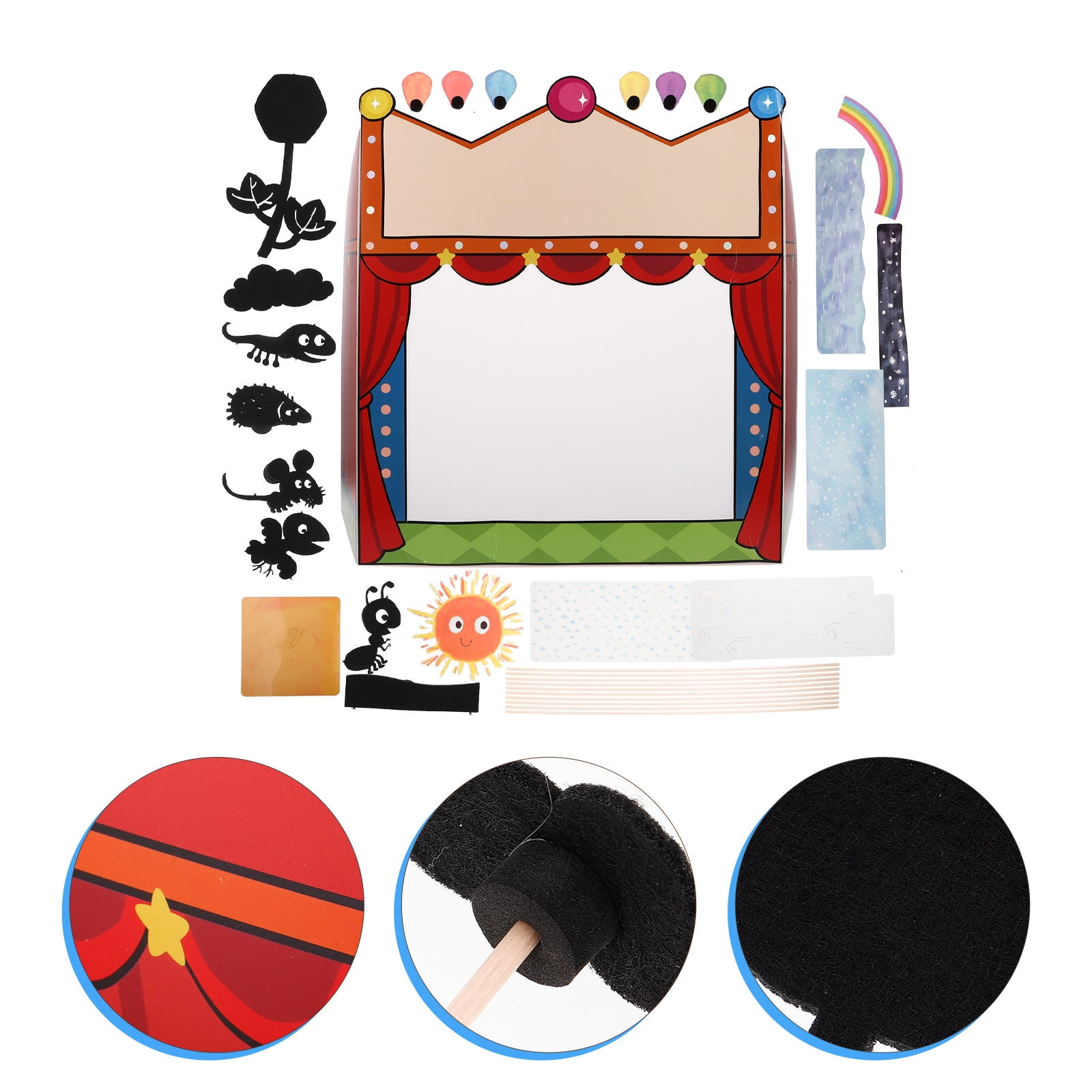 FRCOLOR 1 Set Shadow Puppet Kit Kids Shadow Puppet Backdrop Finger ...