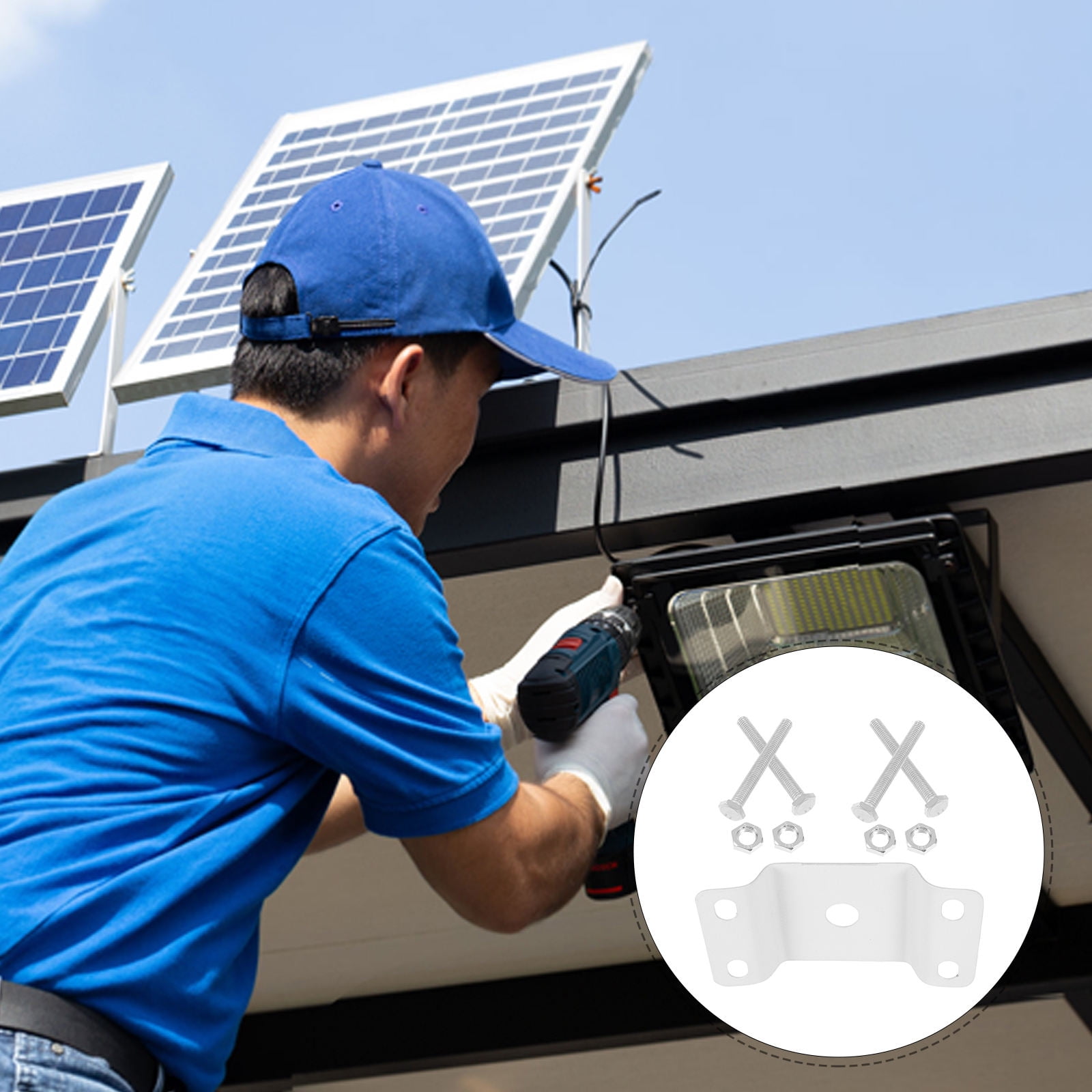 FRCOLOR 1 Set Solar Light Pole Mounting Bracket Extension Arm For Lamp ...