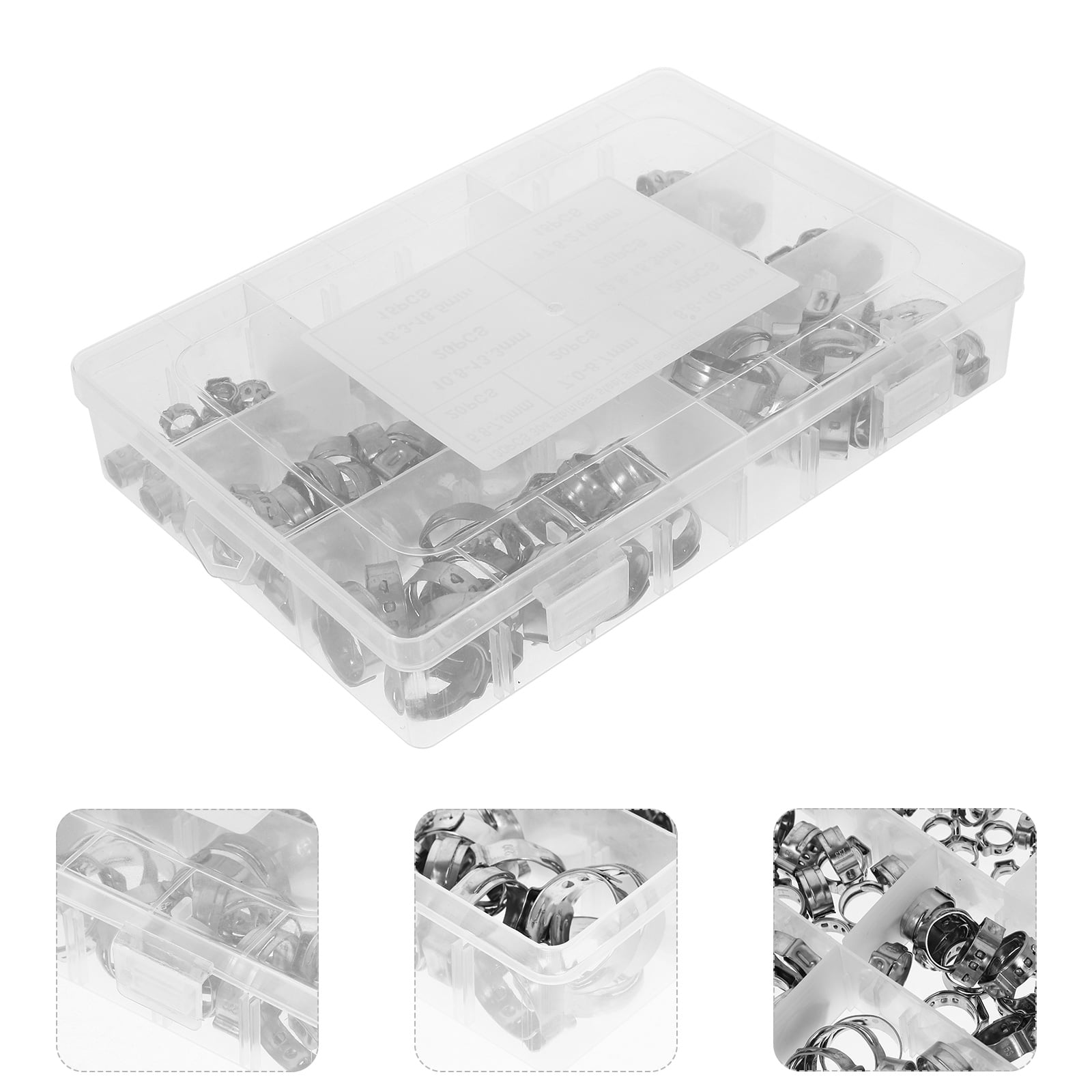 FRCOLOR 1 Set Stainless Steel Hose Clamp Hose Fastener Assorted Single ...