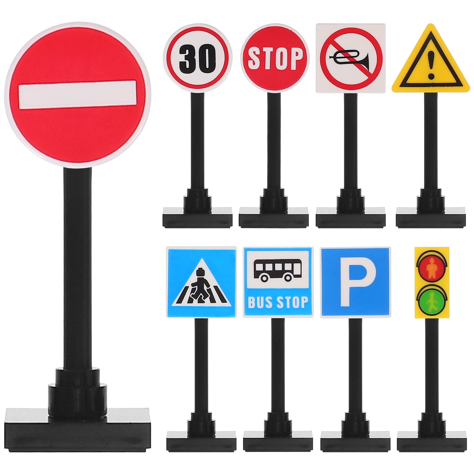 1 Set Realistic Simulation Traffic Signs Building Bricks in Assorted ...