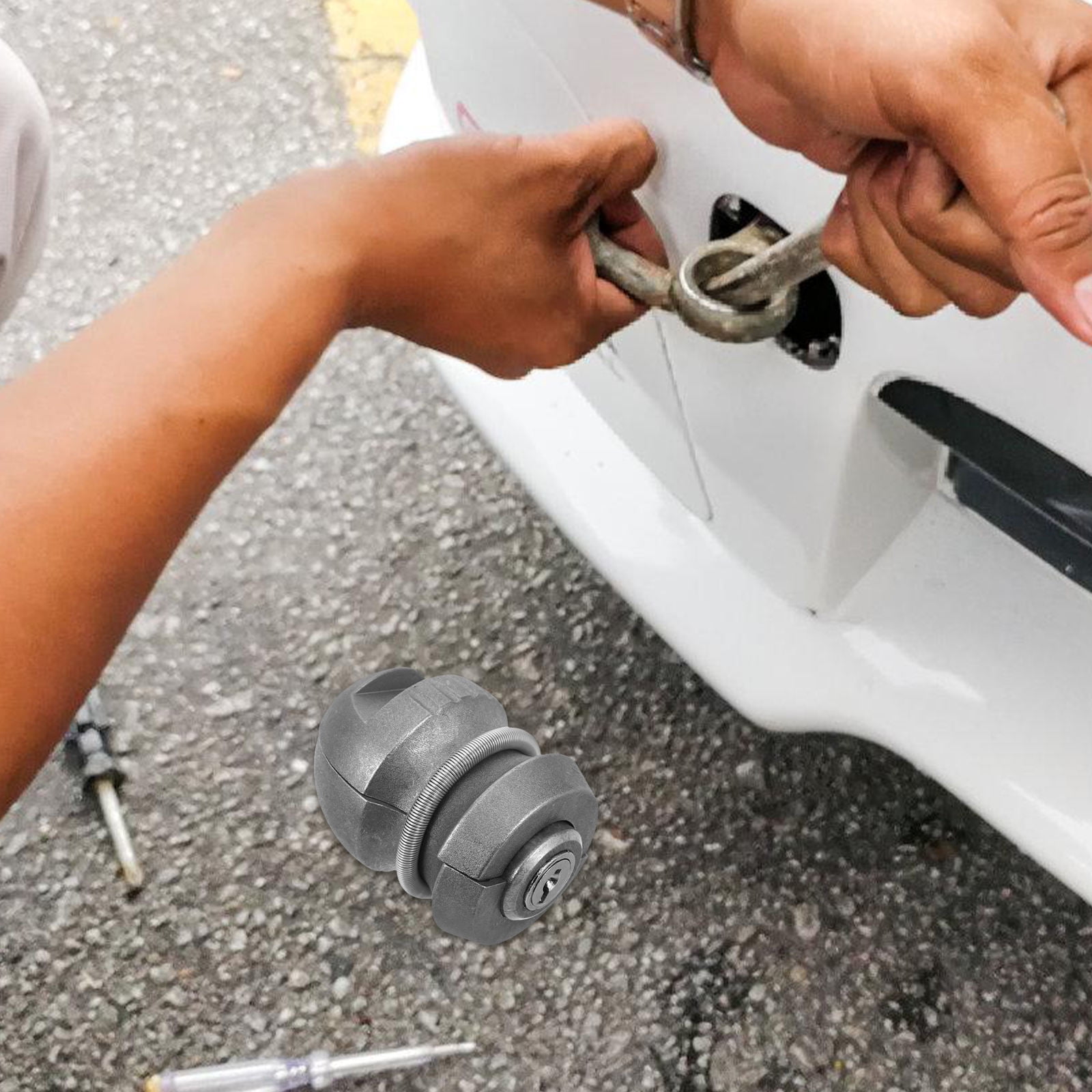 FRCOLOR 1 Set Trailer Ball Lock 50mm Coupling Lock For Trailers Coupling Lock Anti Theft Device ...