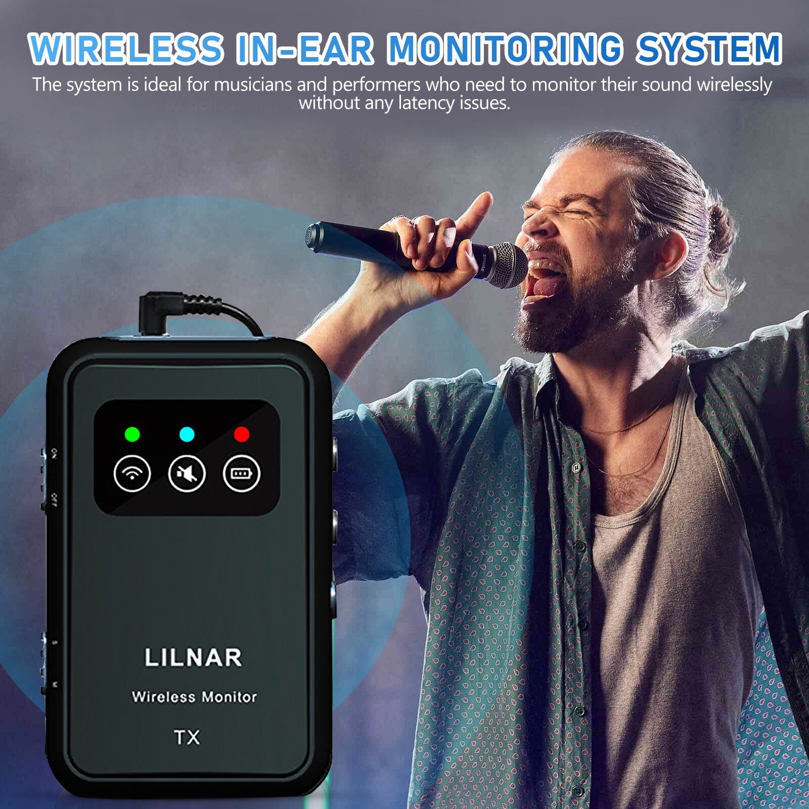 FRCOLOR 1 Set Wireless In Ear Monitor System Transmitter And Receiver ...