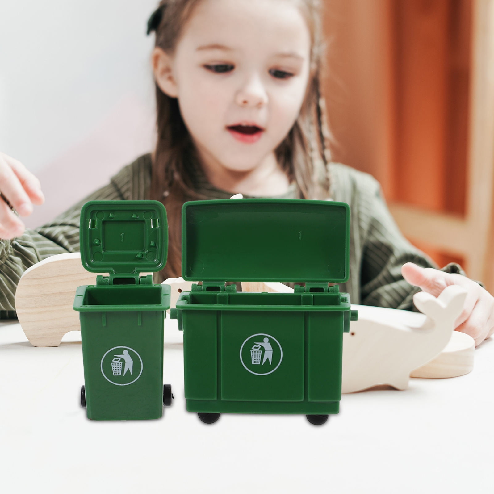 FRCOLOR 1 Set of Doll House Mini Trash Can Miniature Garbage Container ...