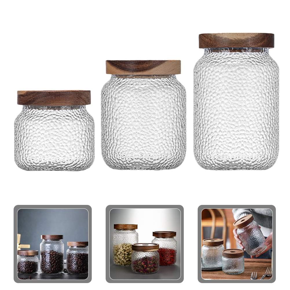 FRCOLOR 1 Set of Glass Tea Container Clear Storage Canister Glass Jar ...