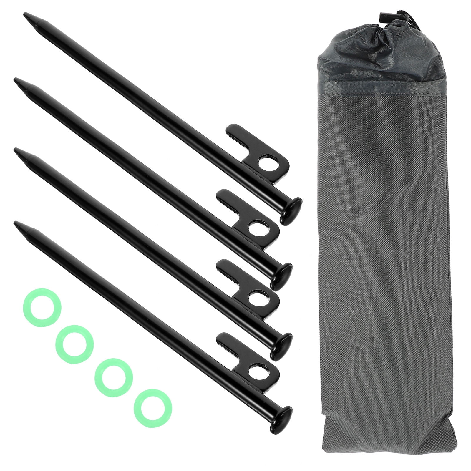 WASHWEPE Secure Tent Metal Stakes Black 1 Set 7.86X0.98X0.39in ...