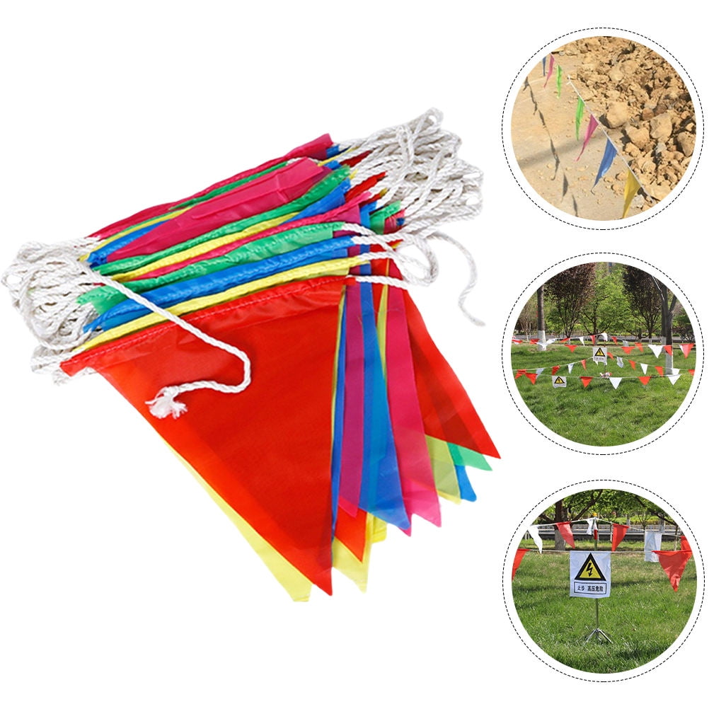 FRCOLOR 1 String of Safety Flag Road Warning Flag High Visibility Flag ...