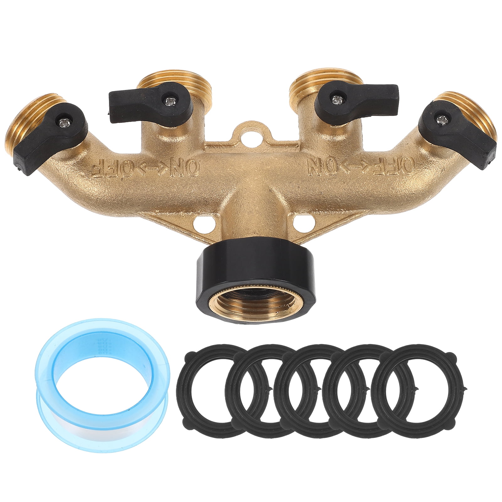 FRCOLOR 1 set of Hose Splitter 4 Ways Garden Hose Connector Adapter ...