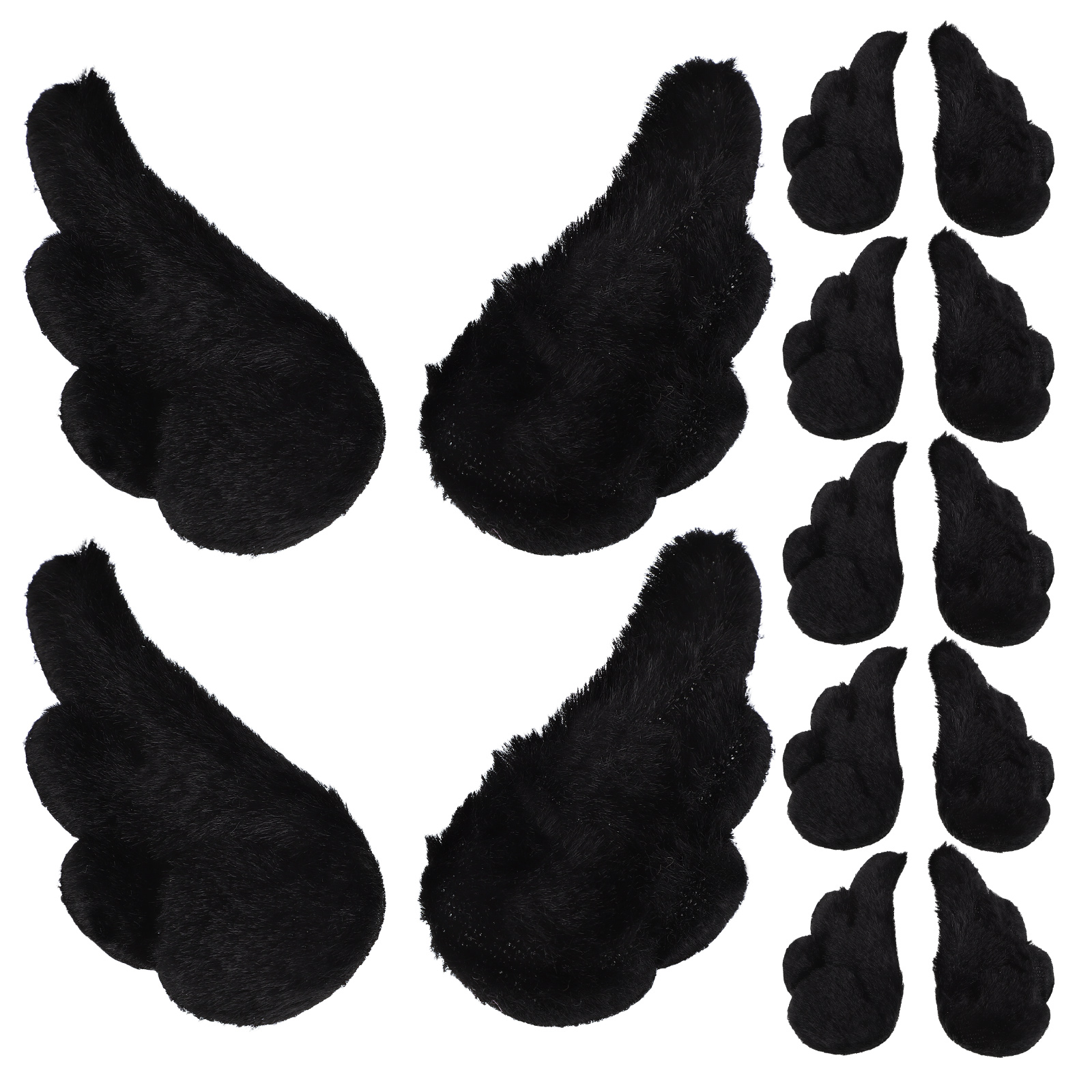 FRCOLOR 10 Pairs Handmade Black Angel Wings For Diy Crafts Fabric Wings ...