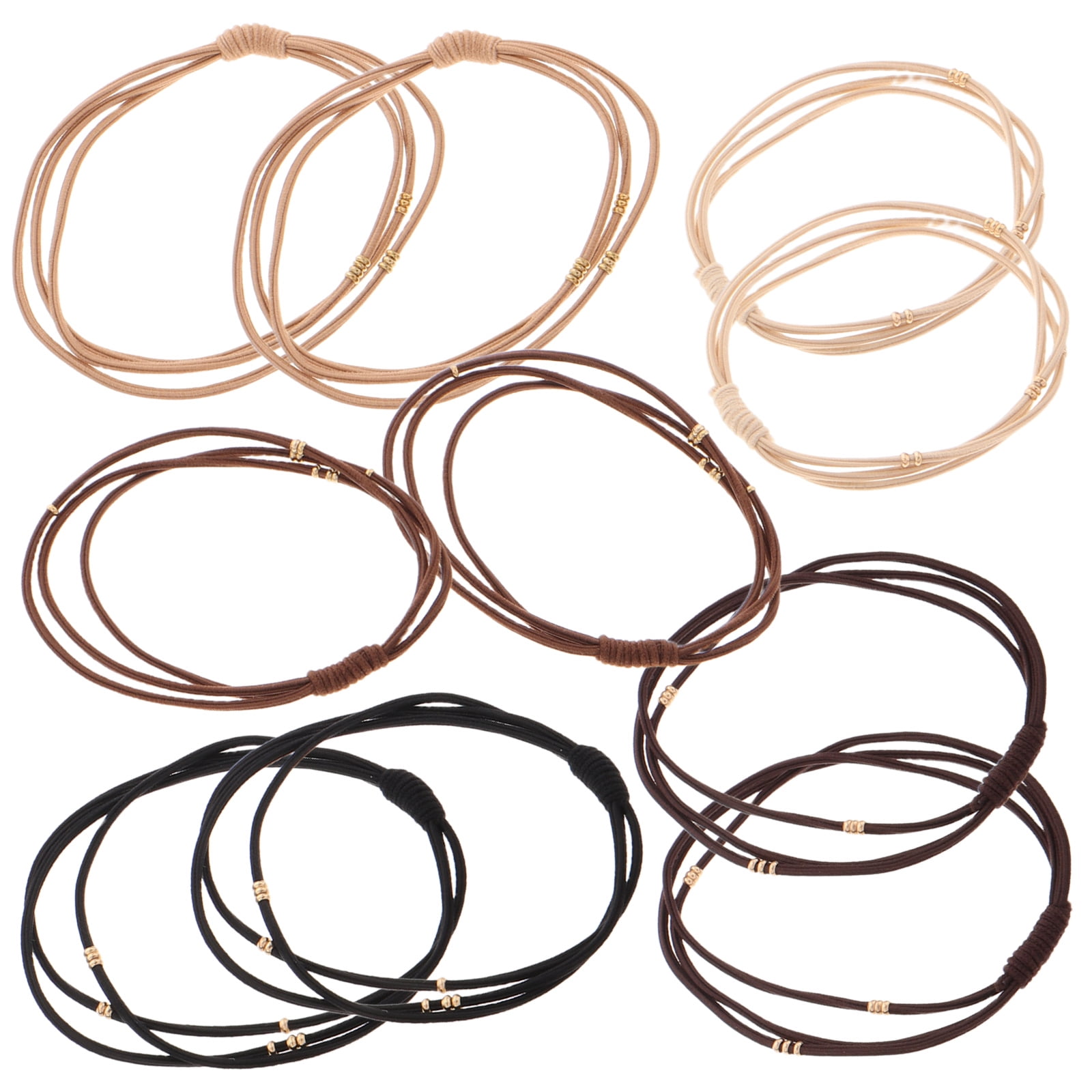 FRCOLOR 10-Pack Beaded Hair Ties for Women, High Elasticity Hair Bands ...