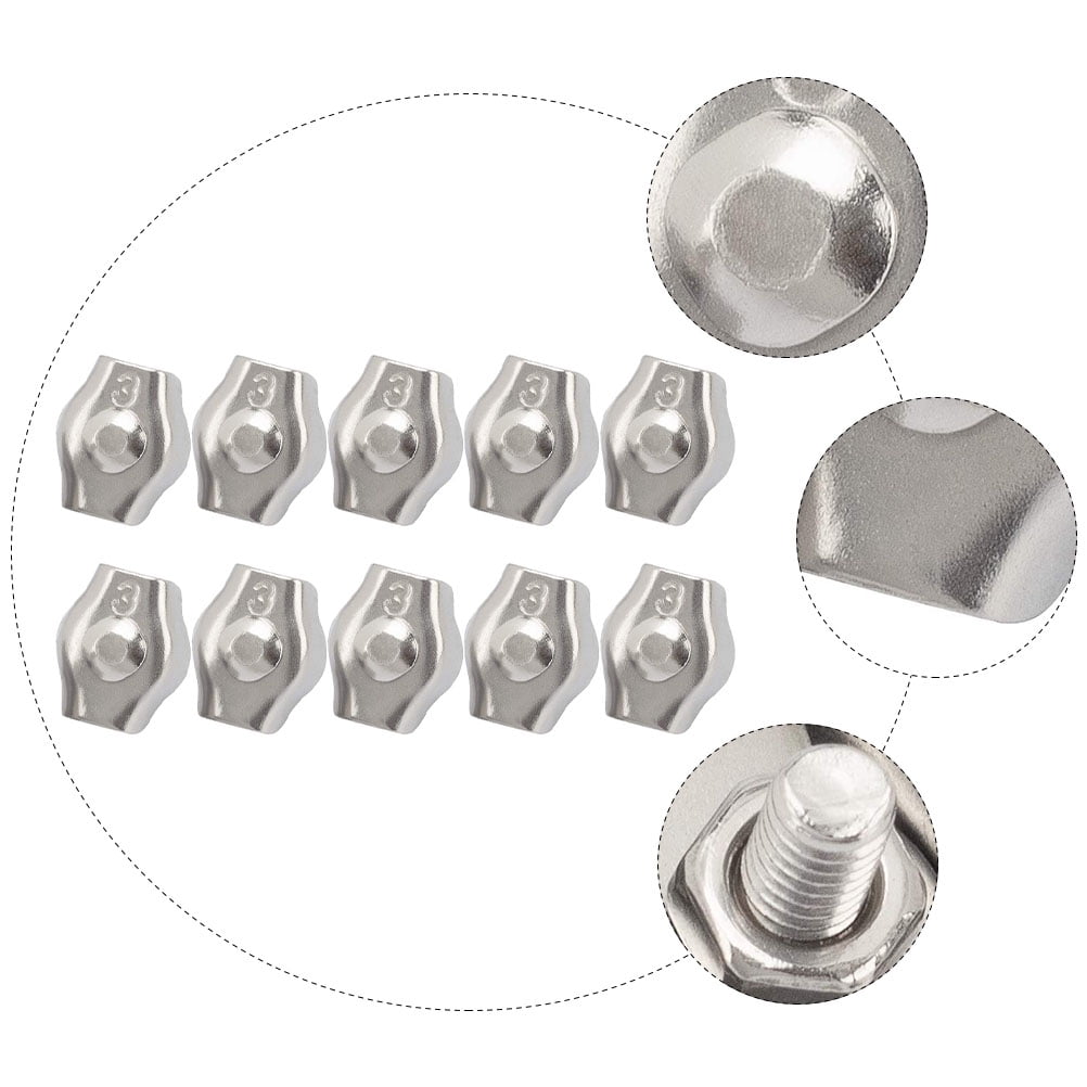LABSERRON 10pcs Stainless Steel Cable Clamp Kit for Durable Fastening ...