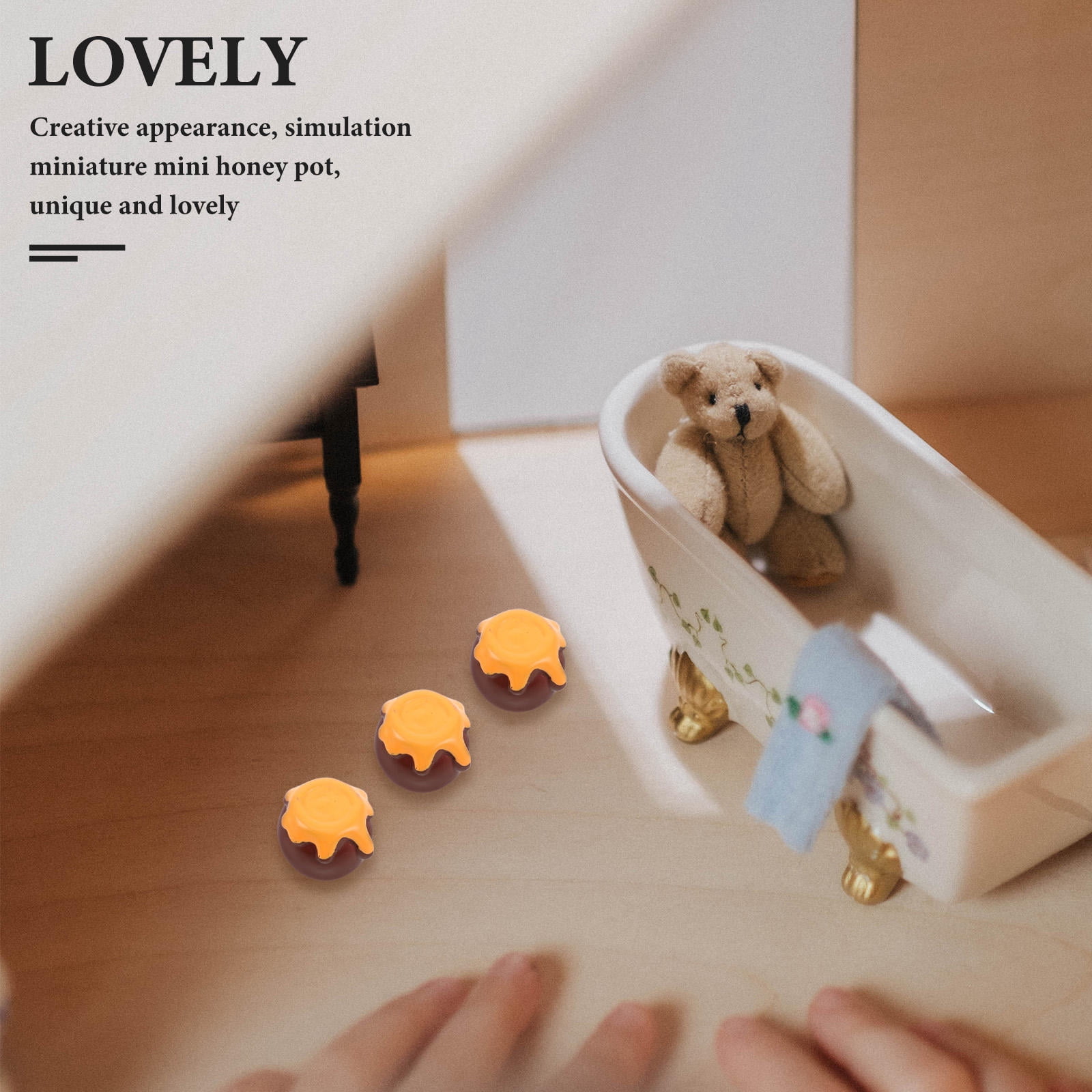 FRCOLOR 10 Pcs Cute Miniature Dollhouse Honey Jars Food Jar Mini ...