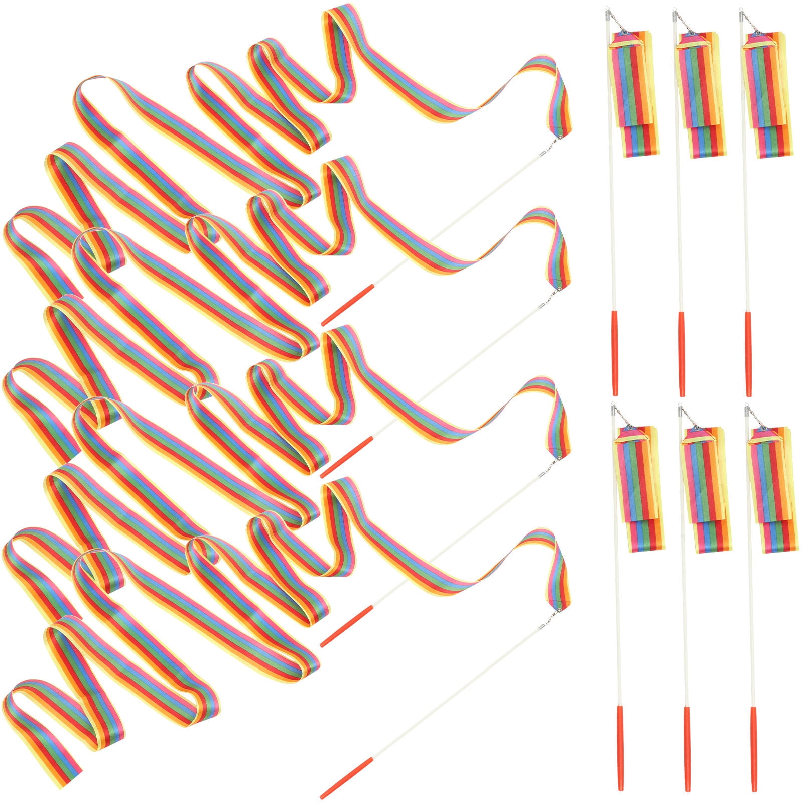 FRCOLOR 10 Pcs Dance Ribbon Rhythmic Ribbons Gymnastics Streamer Wand ...