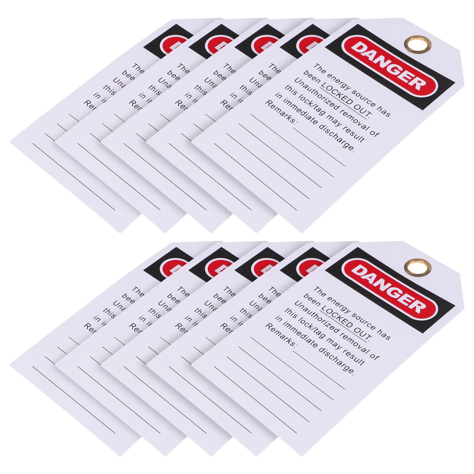FRCOLOR 10 Pcs Lock Out Tag Out Labels Safety Warning Sign Work 13.50X7 ...