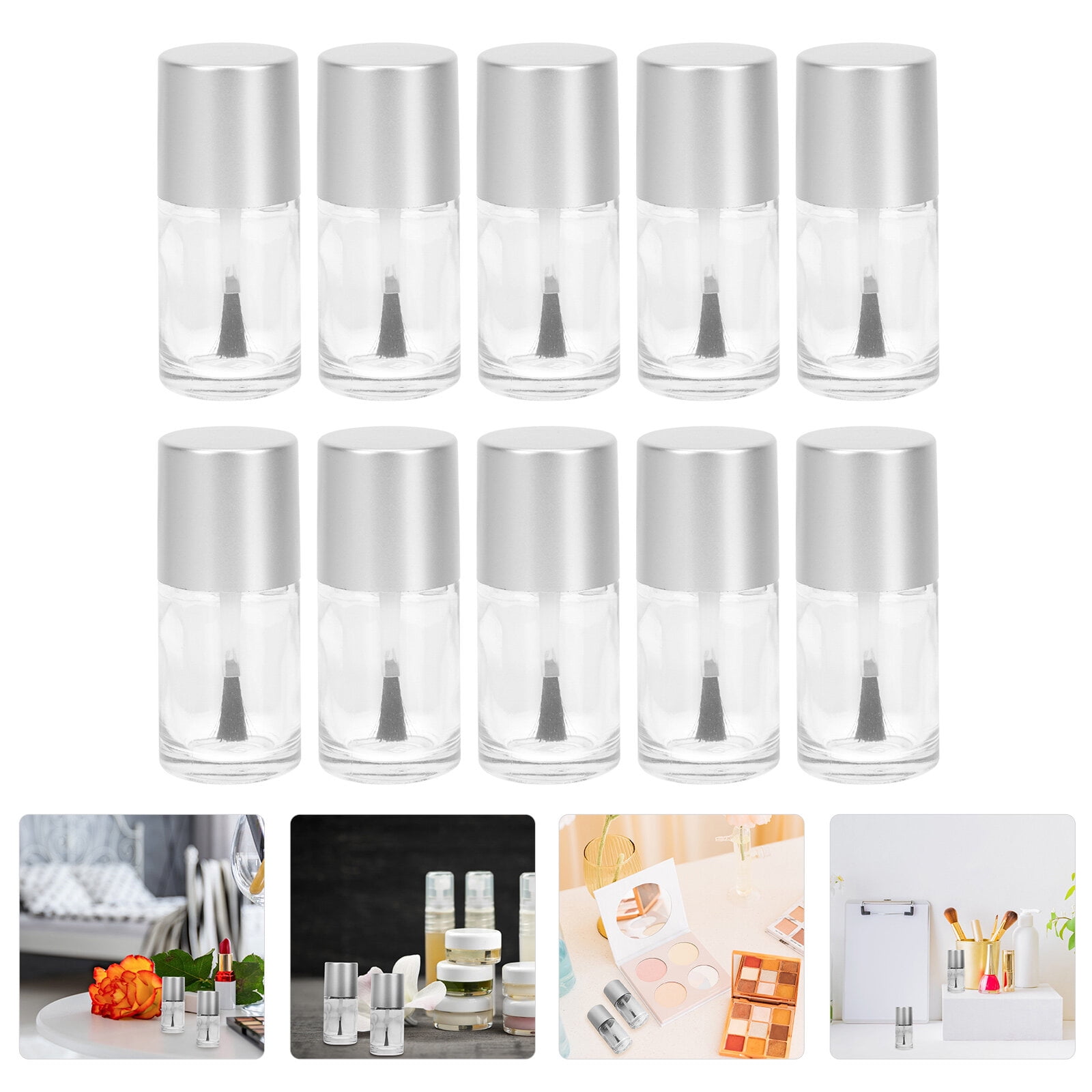 FRCOLOR 10 Pcs Nail Polish Container Tiny Bottle Empty Refill Bottles ...