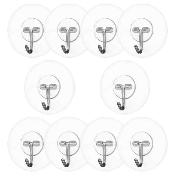 FRCOLOR 10 Pcs Non-marking Sticky Hook Adhesive Hooks Heavy Duty Wall ...