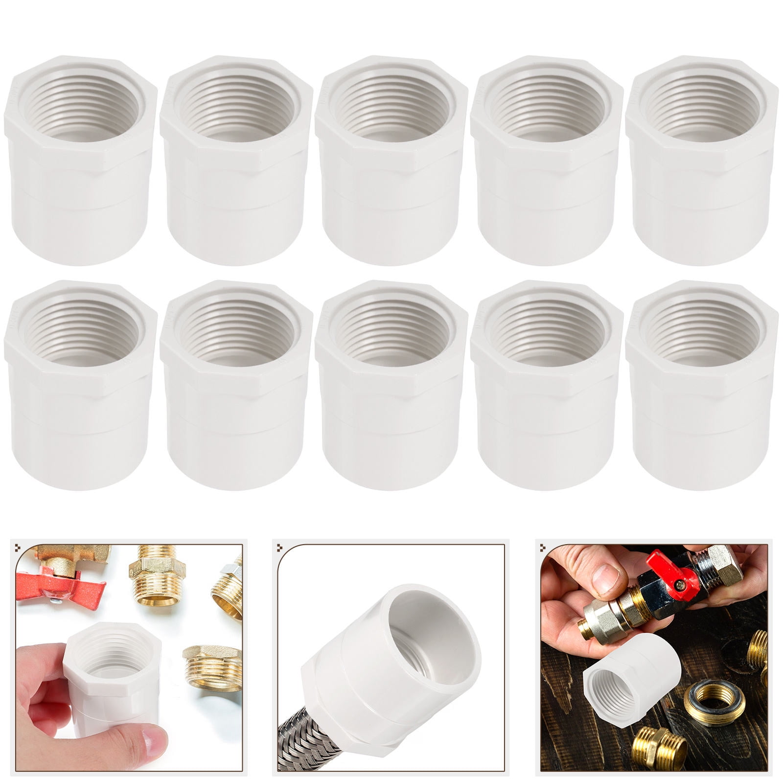 FRCOLOR 10 Pcs PVC Pipe Joint Efficient Connector Drain Connectors ...