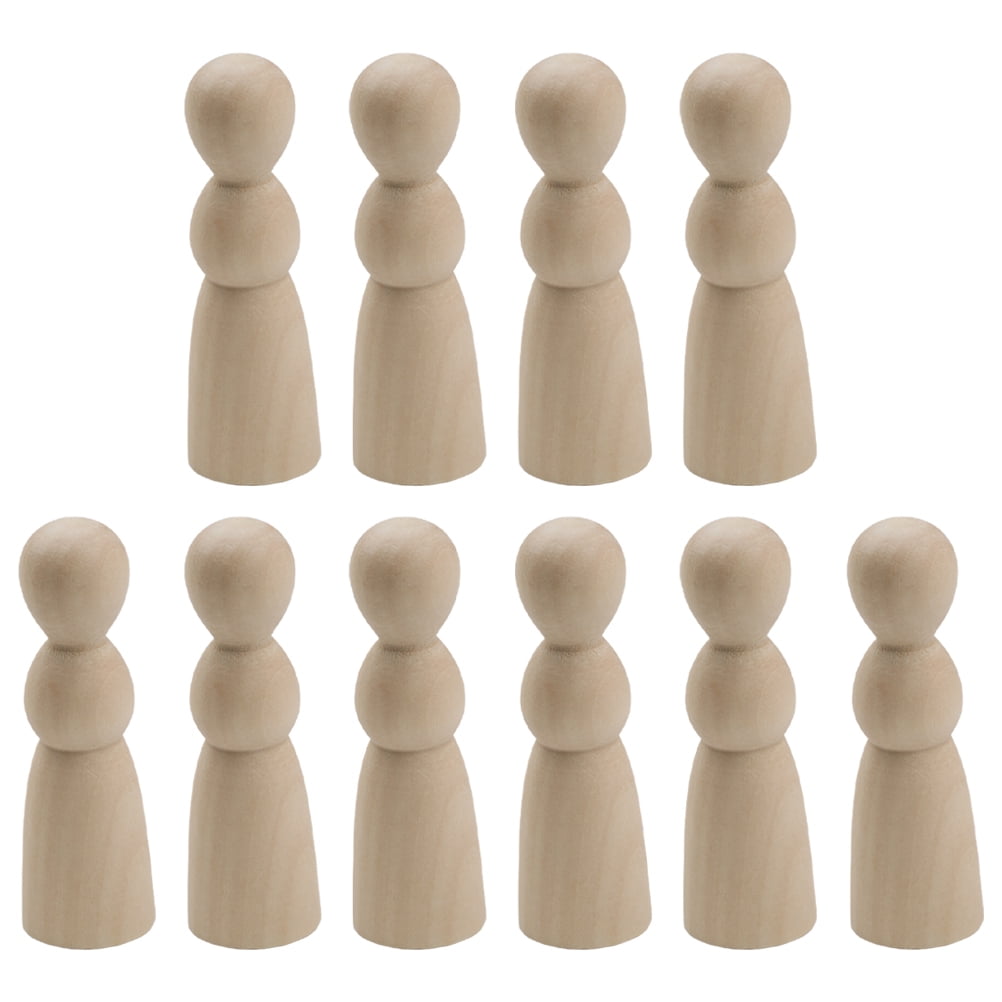 FRCOLOR 10 Pcs People Figures For Kids Wooden Peg Nesting Dolls Rag ...