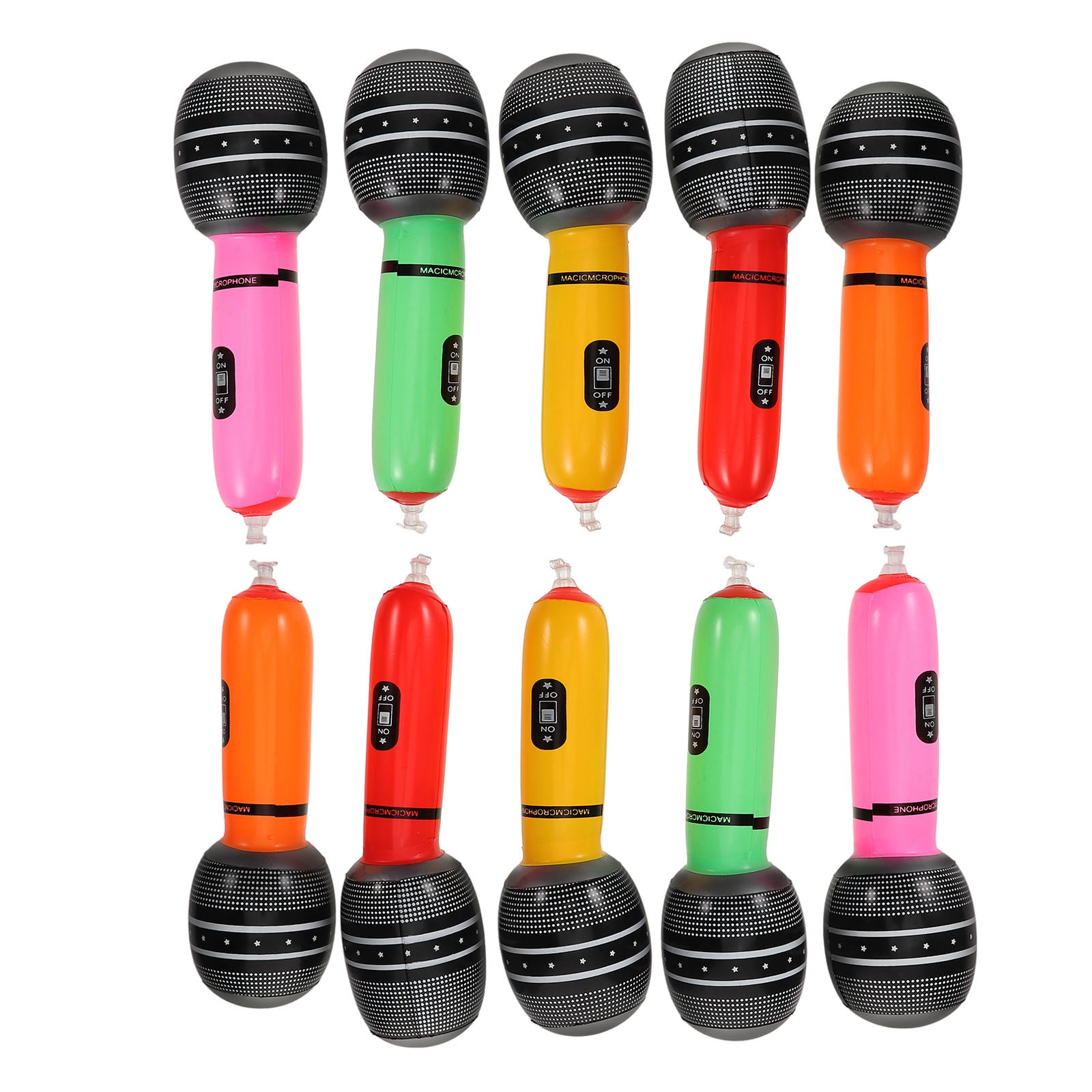 FRCOLOR 10 Pcs Pretend Play Mic Simulation Microphone Inflatable Prop ...