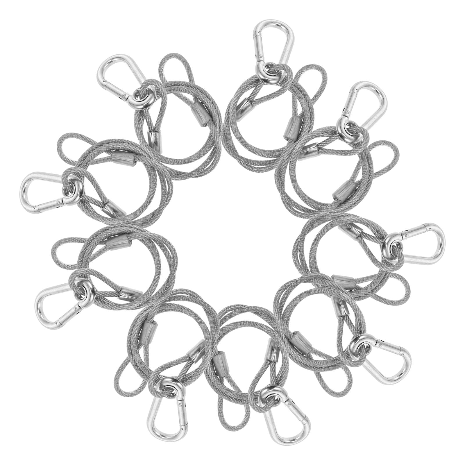 FRCOLOR 10 Pcs Safety Cables for Stage Lights Lighting Rope Wire Silver ...