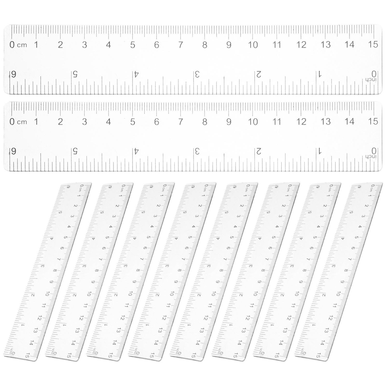 FRCOLOR Transparent Plastic Ruler with Dual Measurement Units for Daily ...