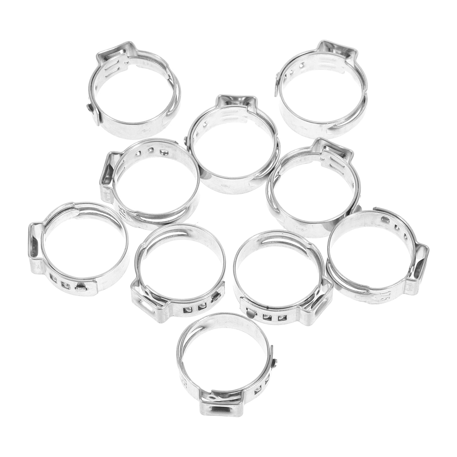 FRCOLOR 10 Pcs Stainless Steel Stepless Clamp Pex Crimping Tool Silver ...