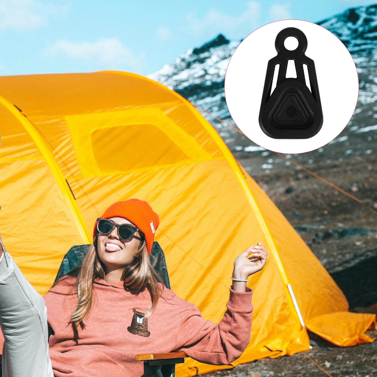 FRCOLOR 10 Pcs Tent Pole Clips 帐篷固定卡扣 Rope Fixing Tensioner Clothesline ...