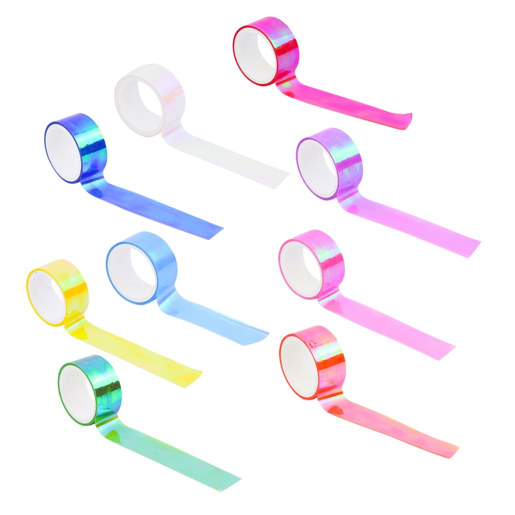 FRCOLOR 10 Roll Colorful Shiny Adhesive Tape Colored Notebook Decor DIY ...