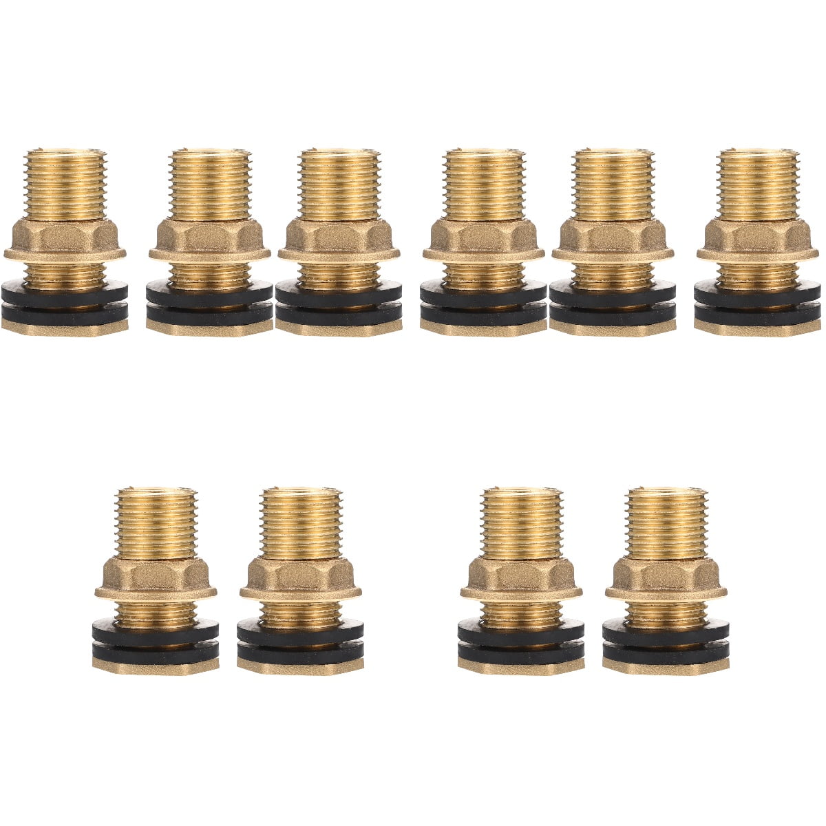 FRCOLOR 10 pcs Bulkhead Fitting Tank Adapter 3/ 8 Female 1/ 2 Male Tank ...