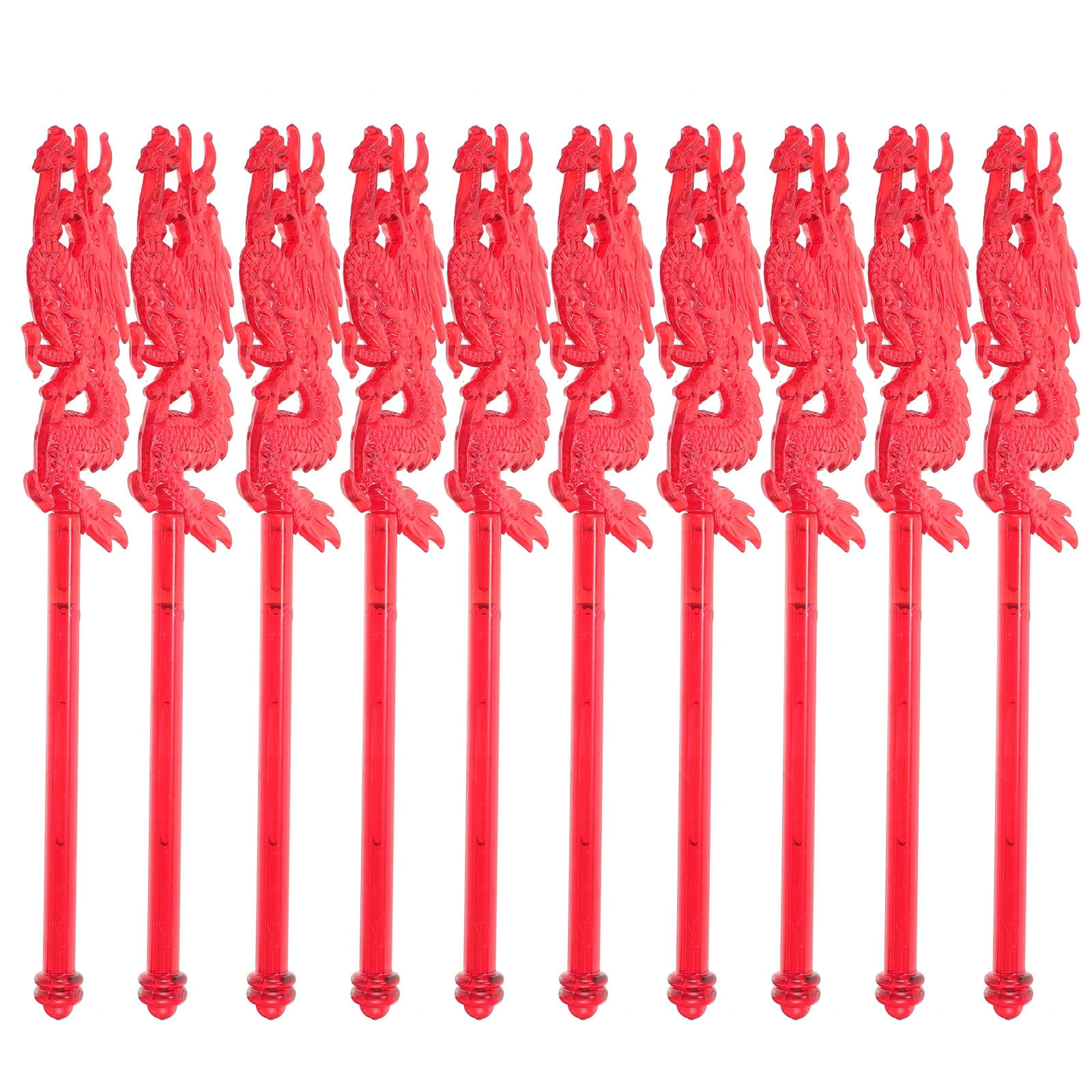 HORIALENCE Festival Lantern Pole Red 10Set Dragon Shaped 9.4x1.6x0.3in ...