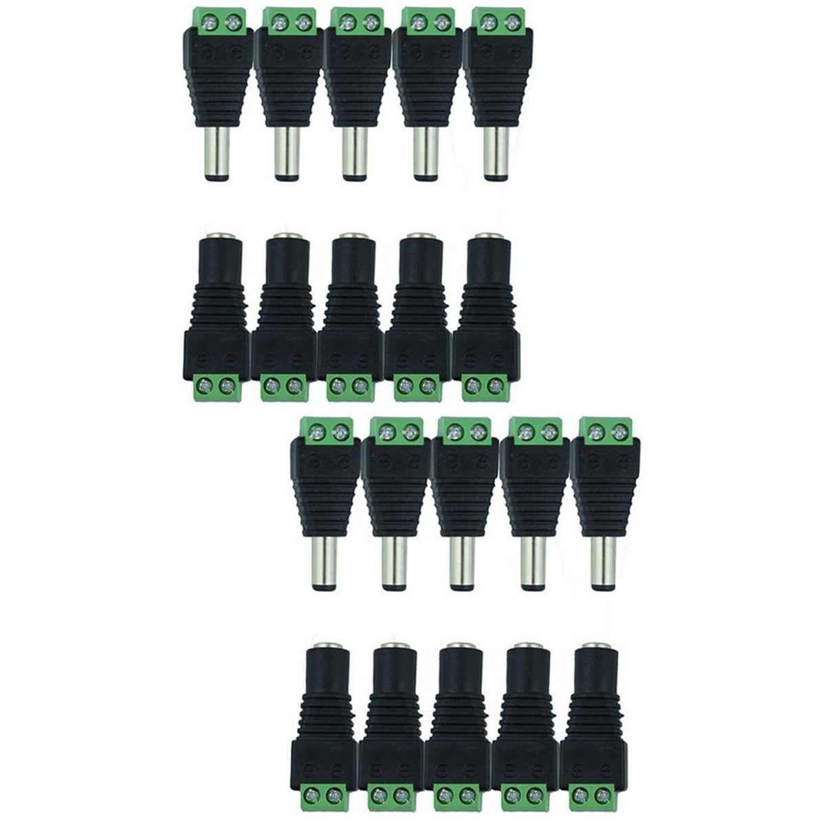 FRCOLOR 10 pcs Male and 5pcs Female DC Power Connector Plug Cable Jack ...