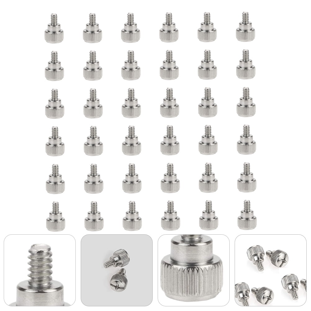 LABSERRON Computer Case Screws Knurled Oxidized Black 100PCS Silver ...