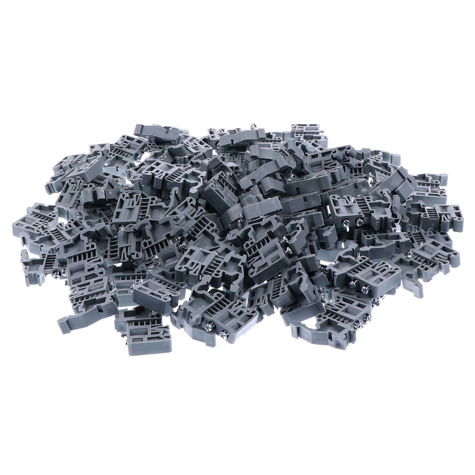 FRCOLOR 100 PCS Screw Terminal Block End Stopper Mount Clips Plug DIN ...