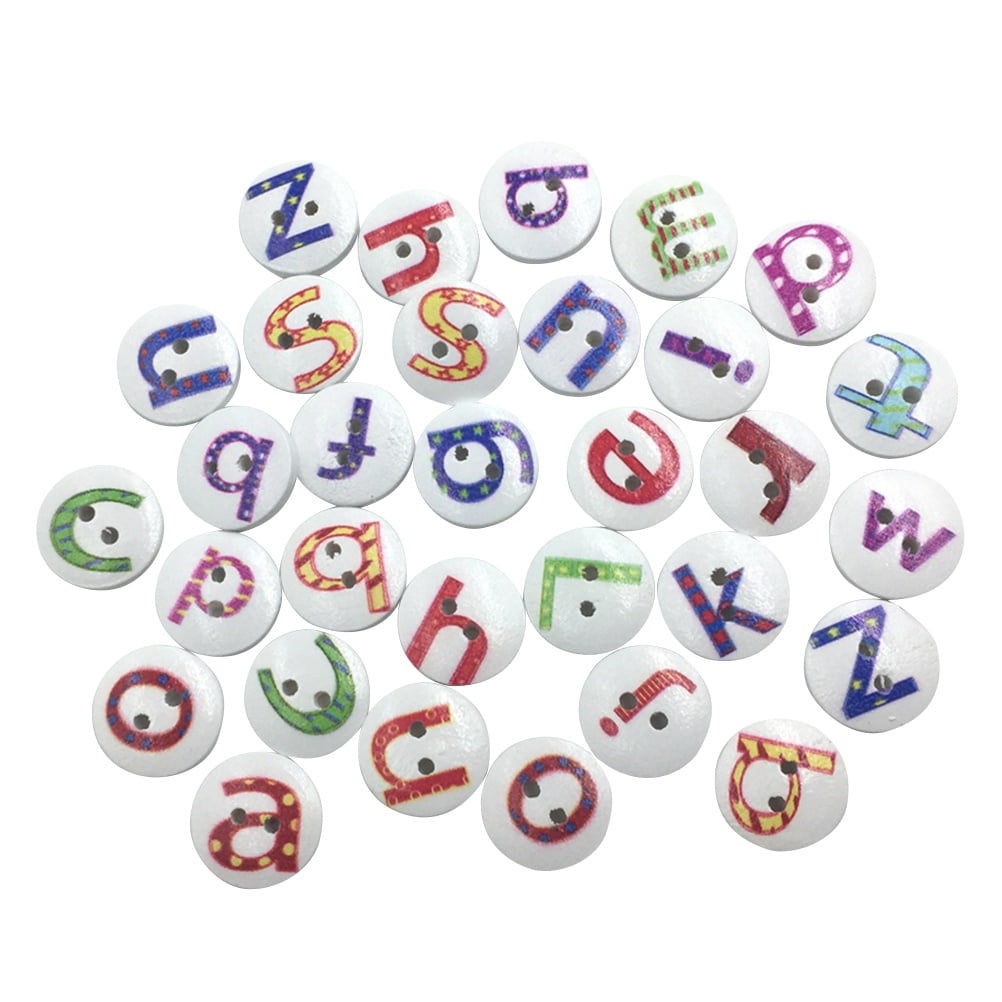 FRCOLOR 100 Pcs Buttons Letters Alphabet for Sewing Scrapbook Pattern ...