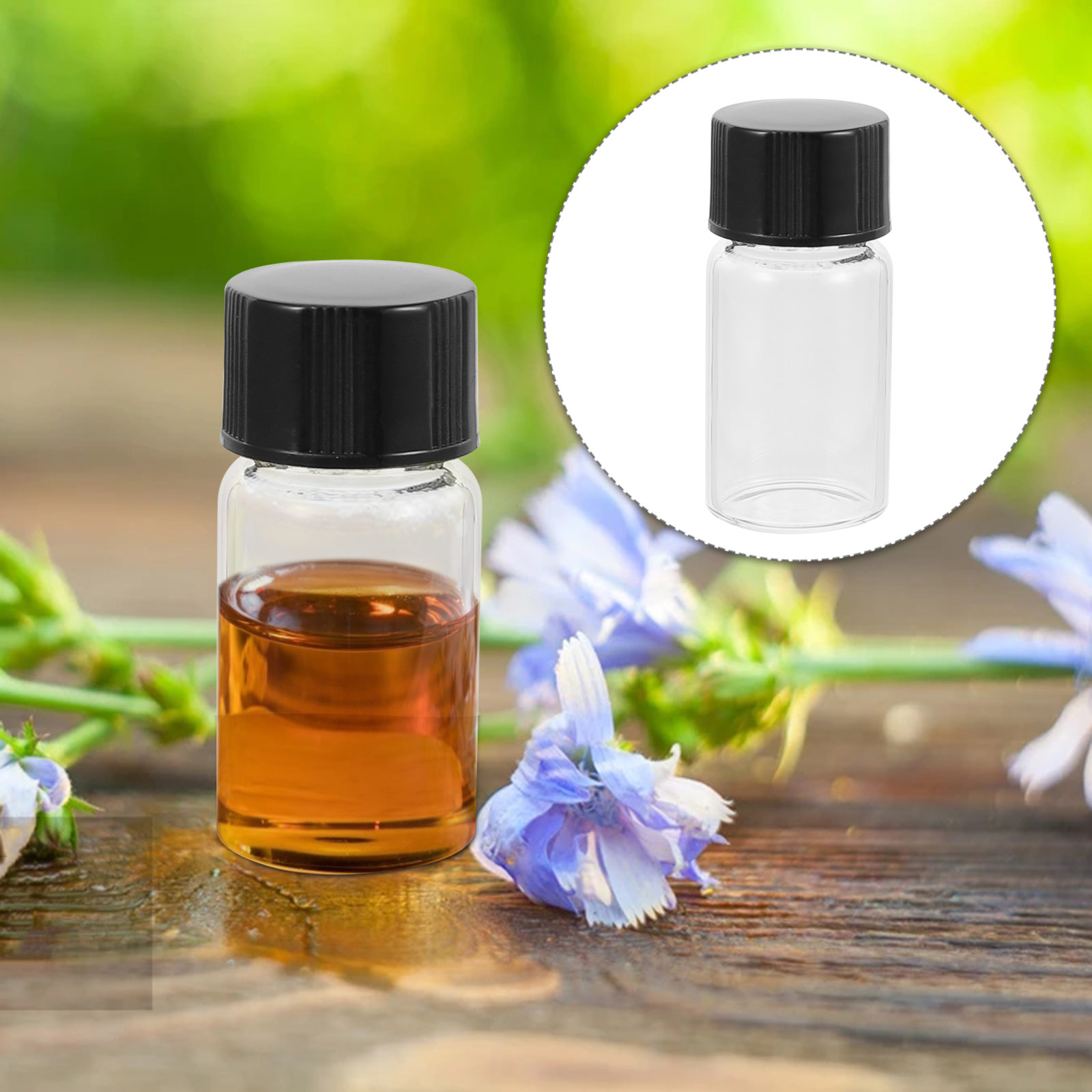 FRCOLOR 100 Pcs Reagent Bottles Glass Sample Vial Essential Oil Bottles ...