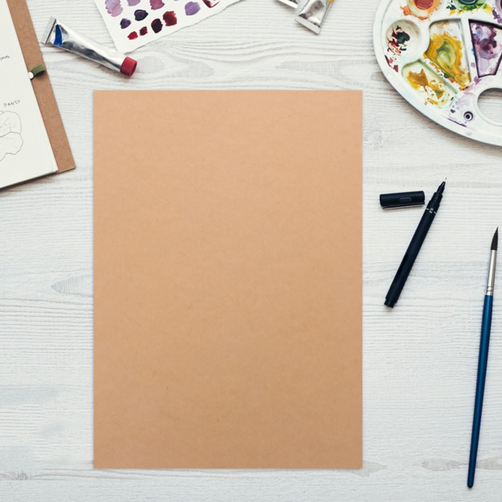 FRCOLOR 100 Sheets Brown Craft Cardstock Blank Cards Cover Card Stock ...