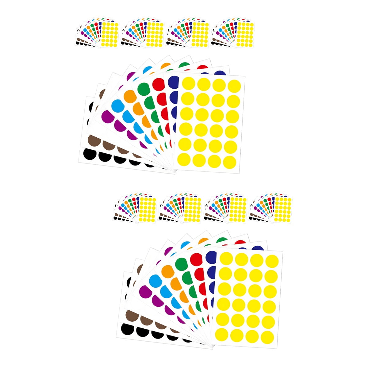 FRCOLOR 100 Sheets Circle Dot Stickers Label Dots Stickers Colored ...